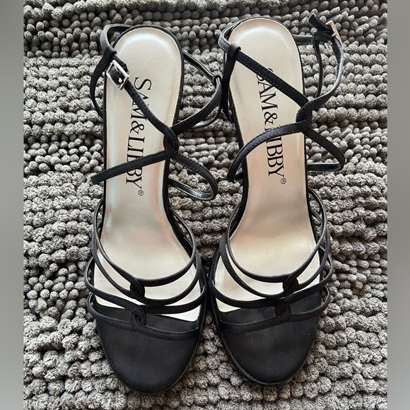 Sam & Libby | Shoes | Black Strappy Heals | Poshmark